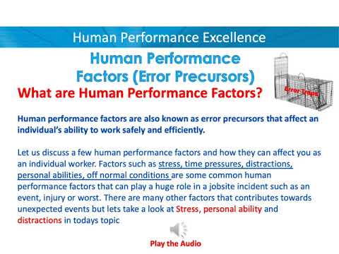 Human Performance Factors - Error Precursors