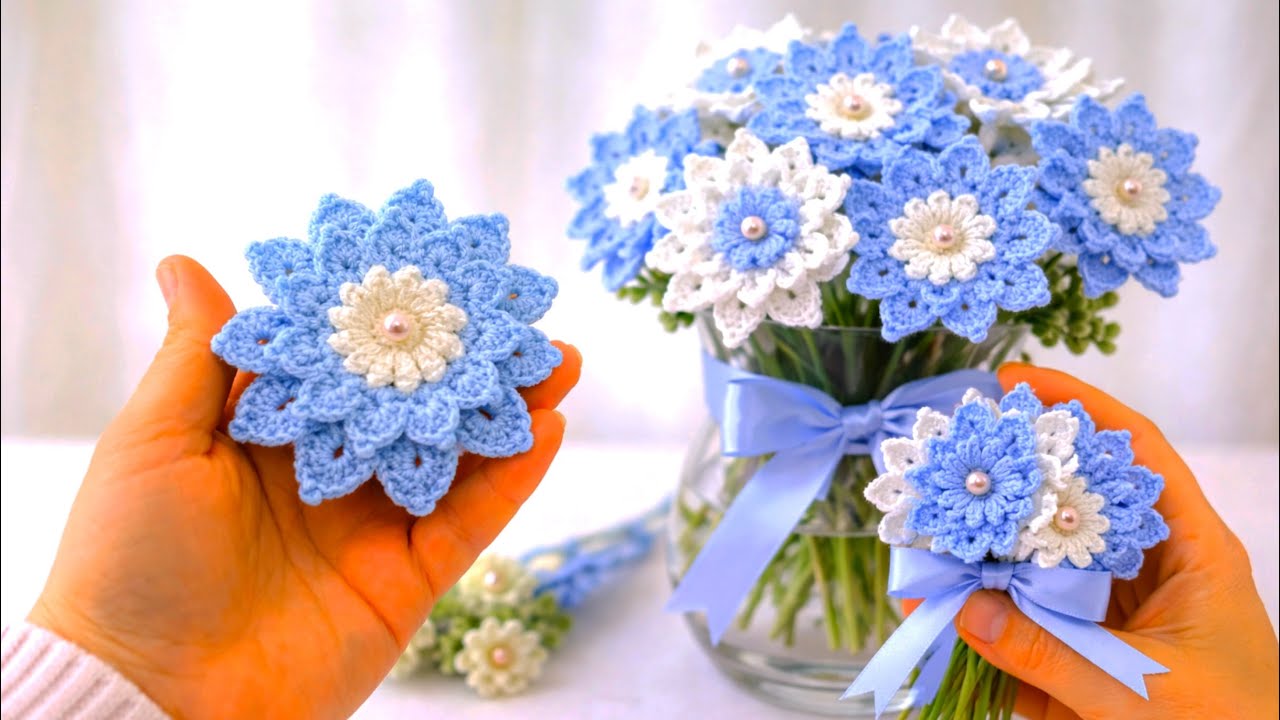 Easy Crochet Flower Bouquet 🌸 | Beautiful Handmade Crochet Flowers Tutorial for Beginners