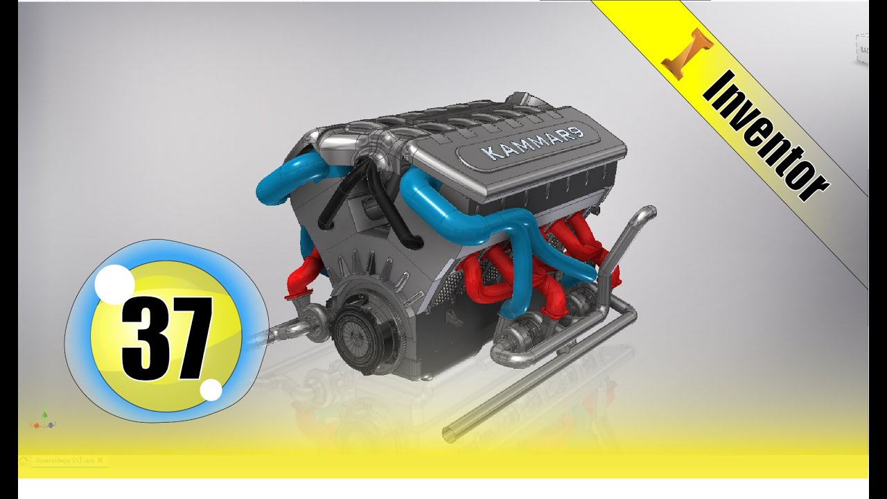 Autodesk Inventor tutorial   V12 engine | Ep 37  Full HD 😍