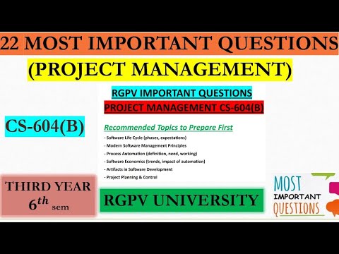 Project management rgpv important question| rgpv university| btech | CS-604(B).