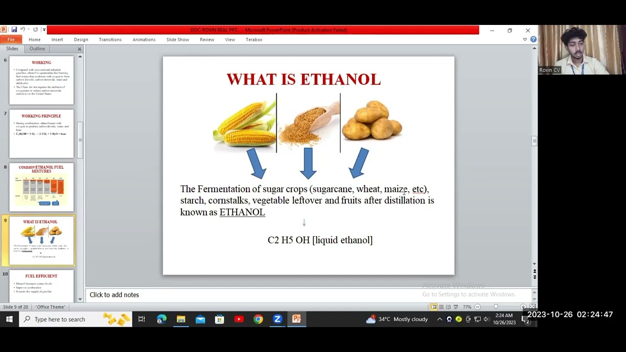 Ethanol fuel presentation ppt video