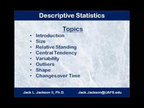 Statistics 1.1.1 Descriptive Statistics Introduction