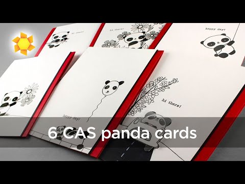 Create a 6-pack of Clean and simple panda cards
