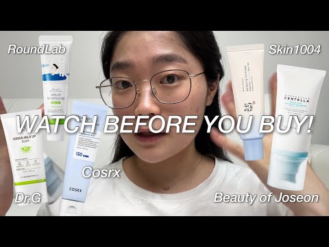 Comparing 5 Viral Korean Sunscreens | Skin1004, Beauty of Joseon, Dr.G, Cosrx, RoundLab
