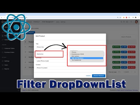 How to Filter DropDownlist by Another Dropdownlist React