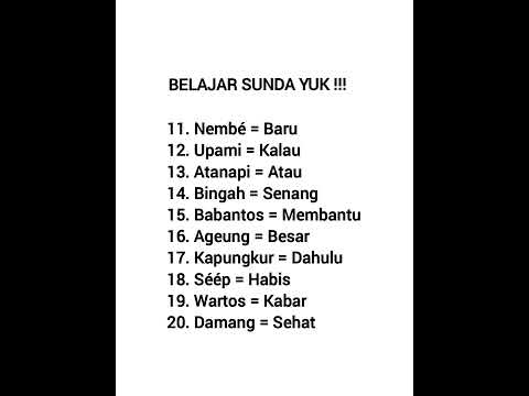 Belajar bahasa sunda Yuk !!! Part 7 bahasa lemes