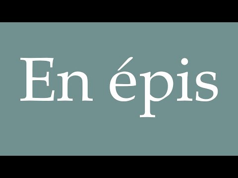 How to Pronounce ''En épis'' (In spikes) Correctly in French