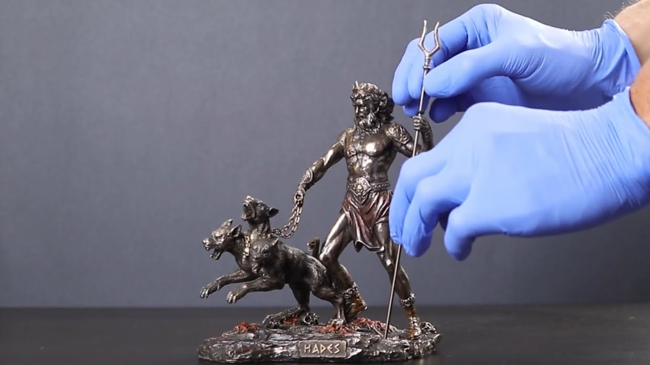 Unboxing Medieval Greek Statue Hades with Bident and Cerberus (TheRelaxingEnd Inspired)