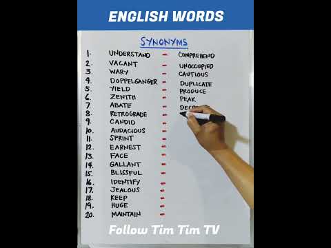 English Words: Synonyms: Understand - Comprehend