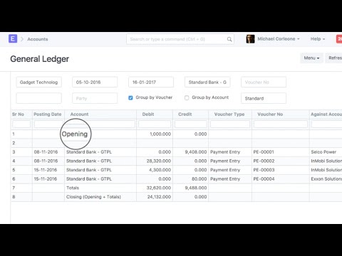 ERPNext - Accounts Opening Balance