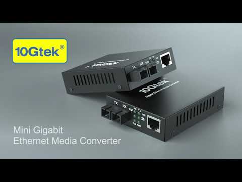Gigabit Ethernet Media Converter, Single Mode Dual SC Fiber,