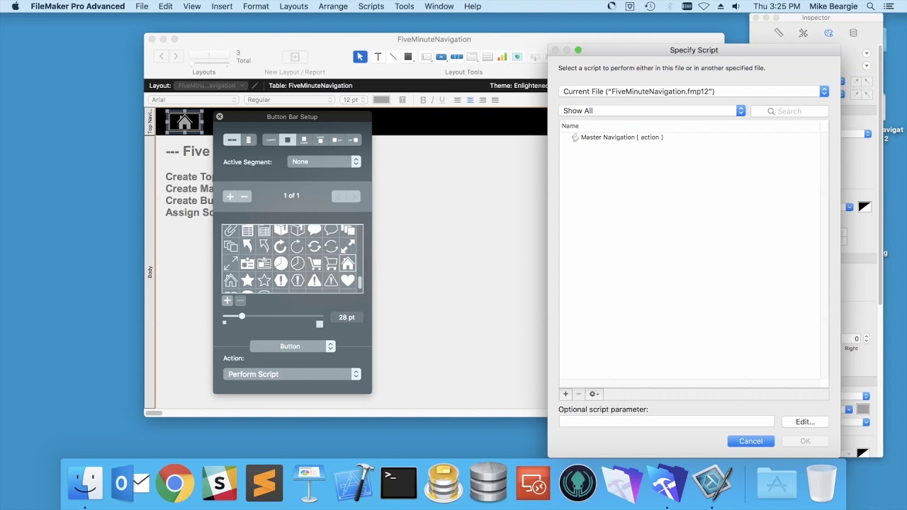 Five minute navigation tutorial in FileMaker 16