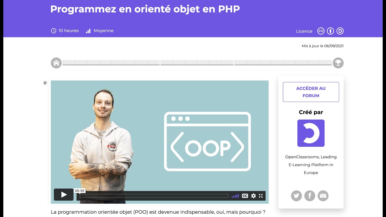 Nouveau Cours PHP Programmation Orienté Objet avec OpenClassRooms