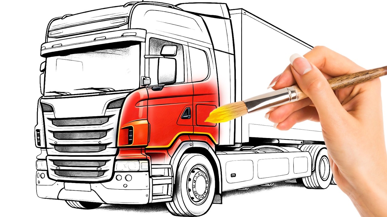 Coloring Scania Truck | Scania Truck Ready to Carry Goods -  Coloring Pages