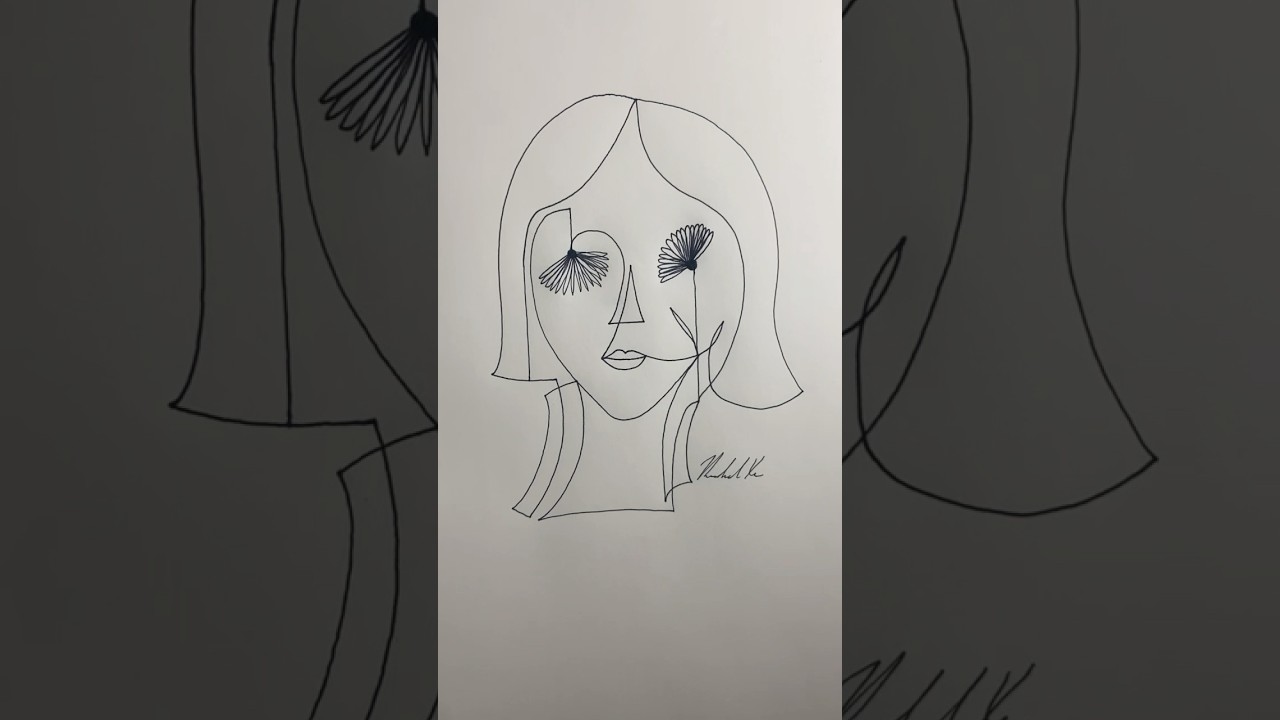 Abstract portrait #artdrawing #art #drawingstyle #floral #flowersdrawing #linedrawing #abstractart
