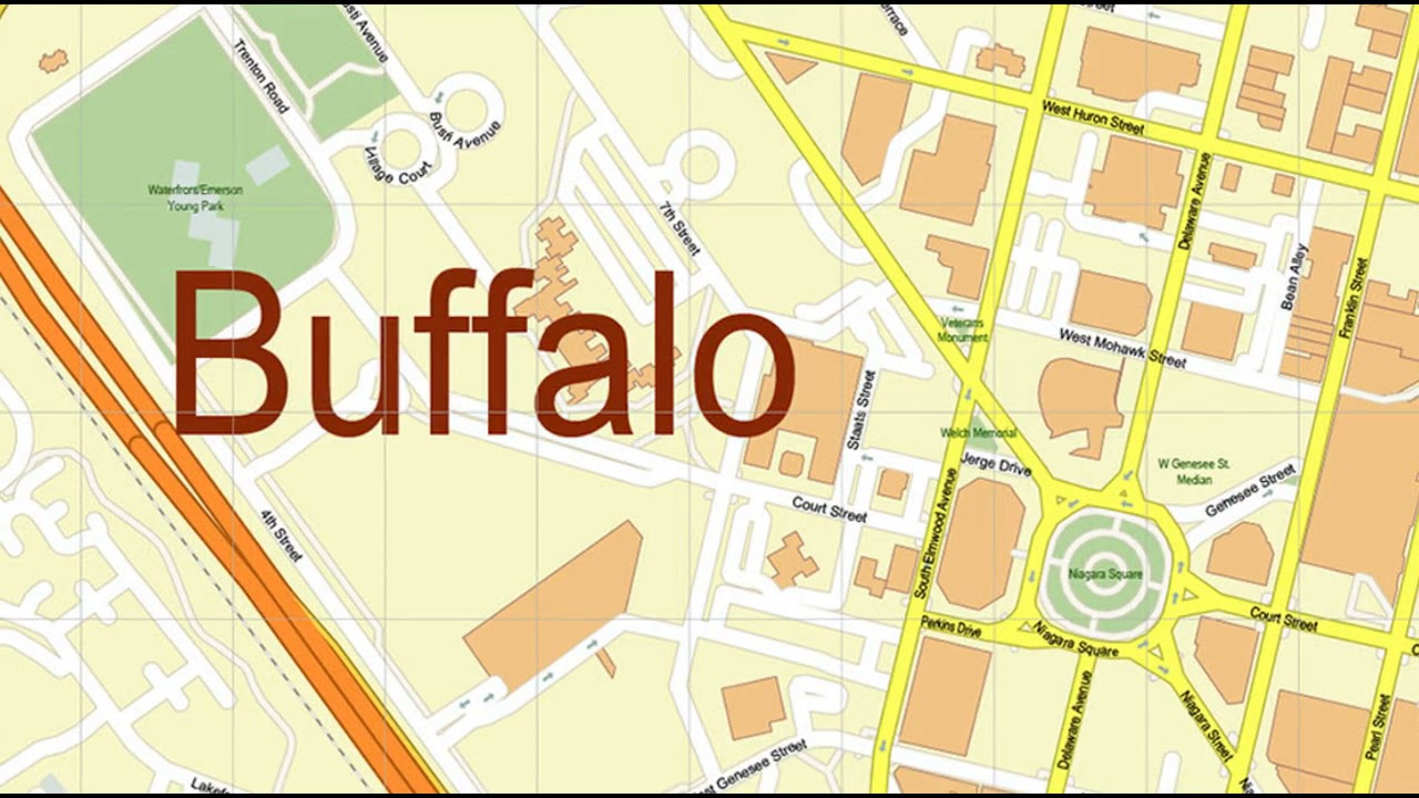 Buffalo New York US Map Vector gvl17b ai 10 ai pdf