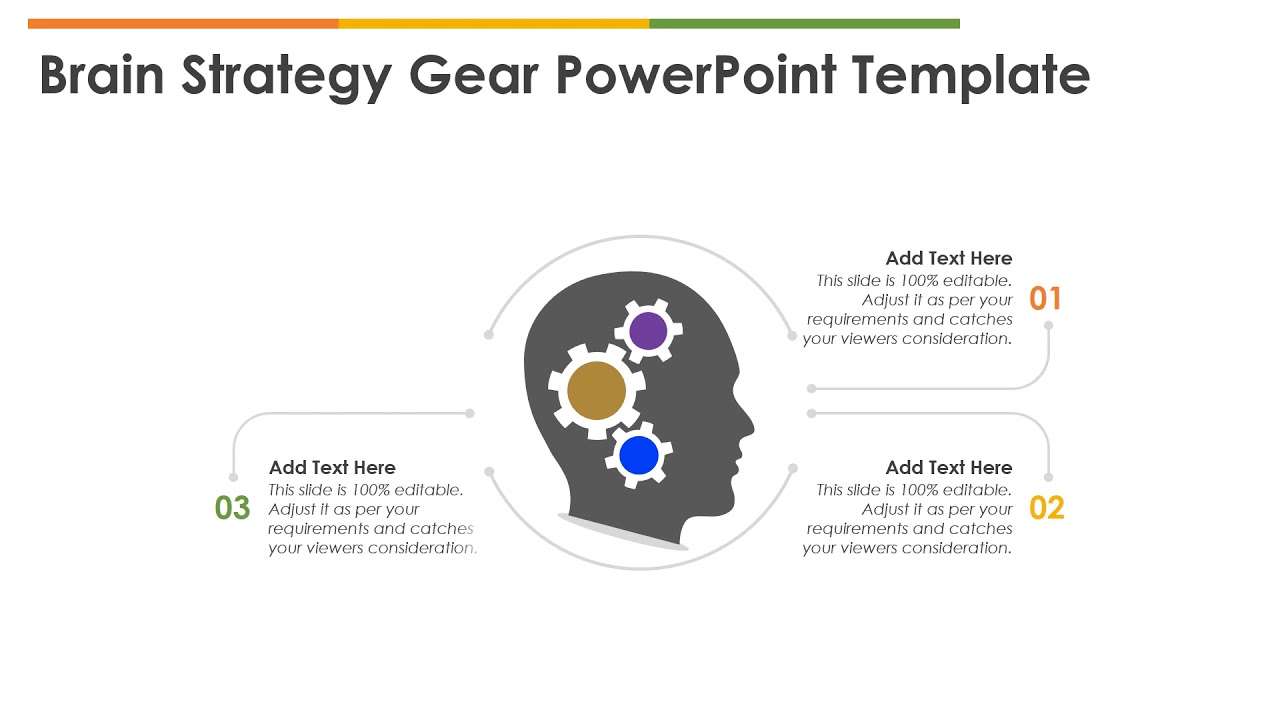 Brain Strategy Gear PowerPoint Presentation Template | Strategy Templates | Kridha Graphics