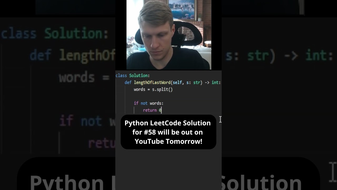 58. Length of Last Word Python LeetCode Solution #leetcode #coding #codingproblems #python