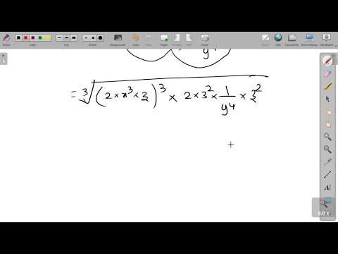 simplify by removing all possible factors from the radical. √(144 x^9 y^-4 z^5)
