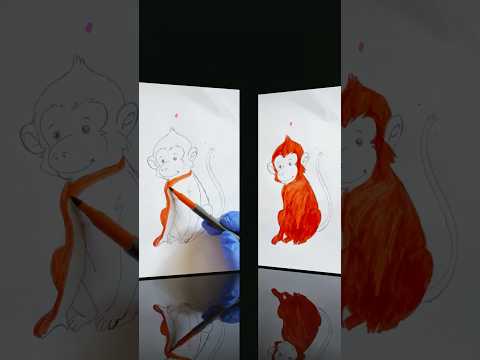 How to draw a monkey ๐ #needsupport #goviral #share