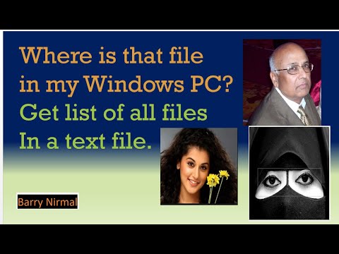 Search for Files and Folders on Windows 10 PC - Get list of all files in text file
