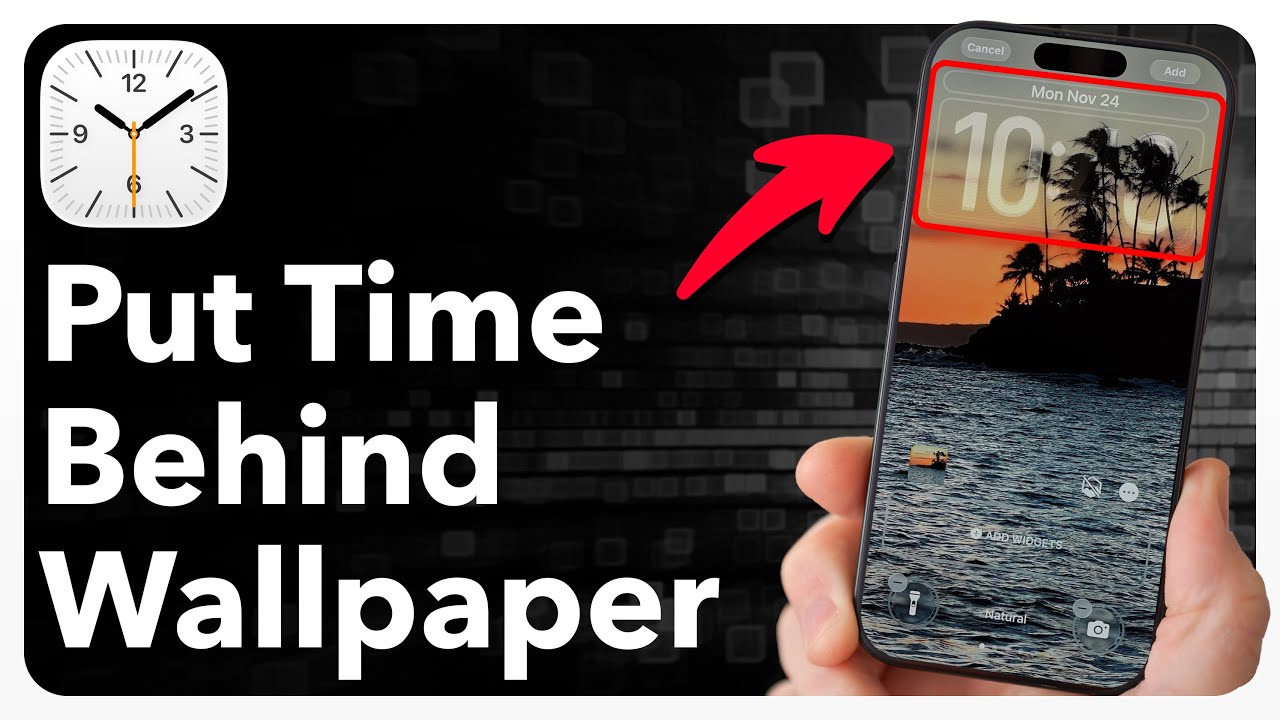 How To Put Time Behind Wallpaper On iPhone Lock Screen