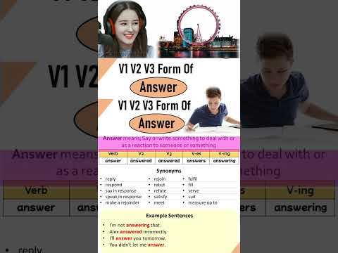 ANSWER Present Past Past Participle - Sentence example with Answer Verbs | Synonym | Sentences