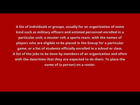 what is the meaning of roster