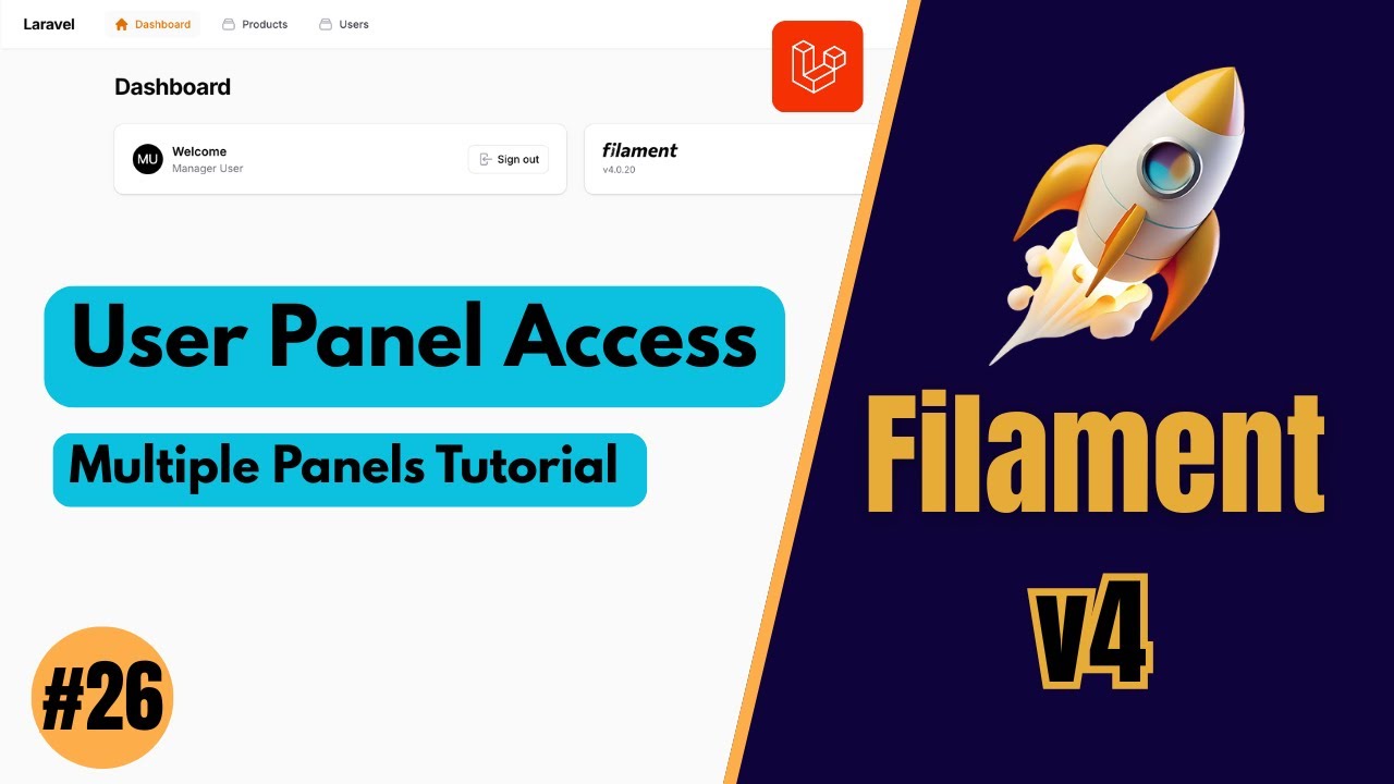 User Panel Access - Multiple Panels Tutorial - FilamentPHP v4 (Ep 26)