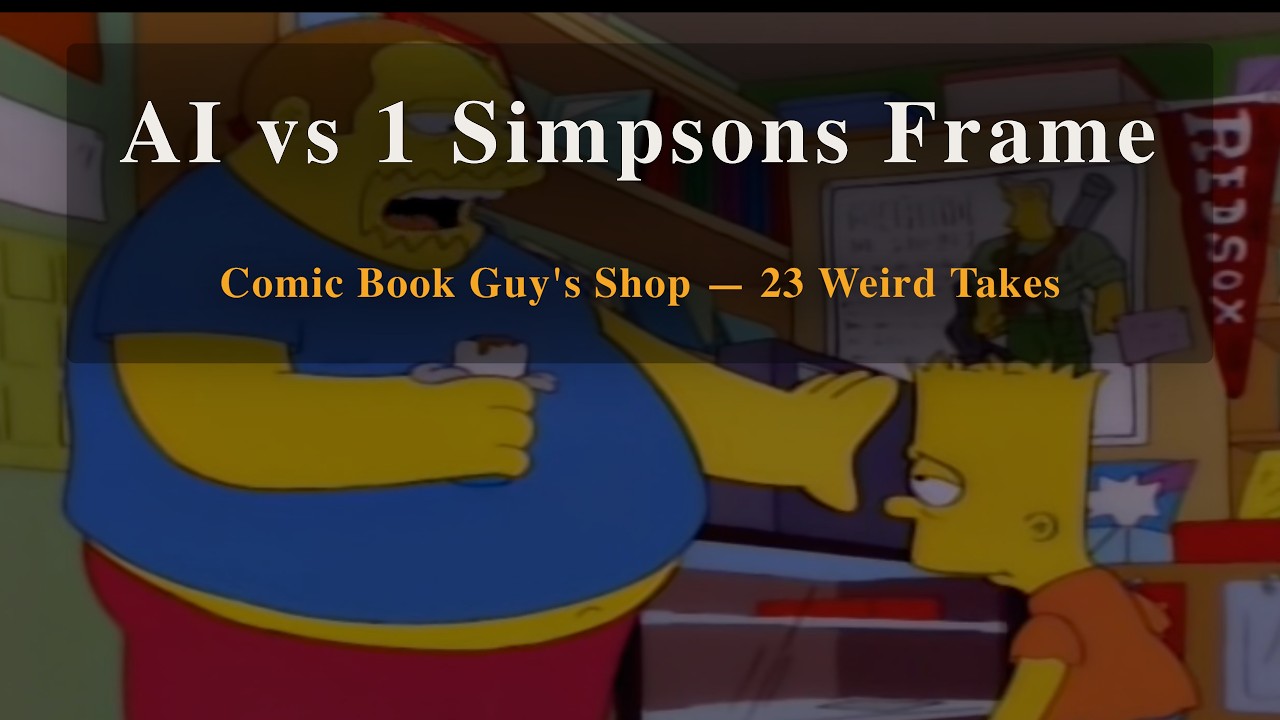 AI vs 1 Simpsons Frame: Comic Book Guy's Shop [23 WEIRD Takes]