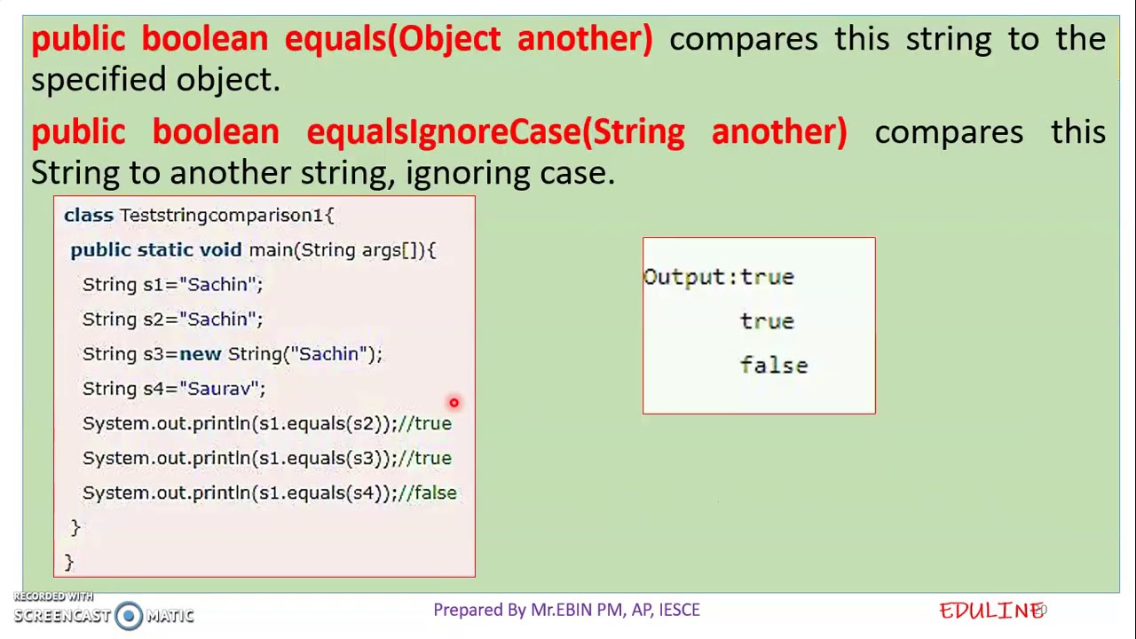 JAVA - MODULE 4 - TOPIC 3 - STRING LENGTH & STRING COMPARISON