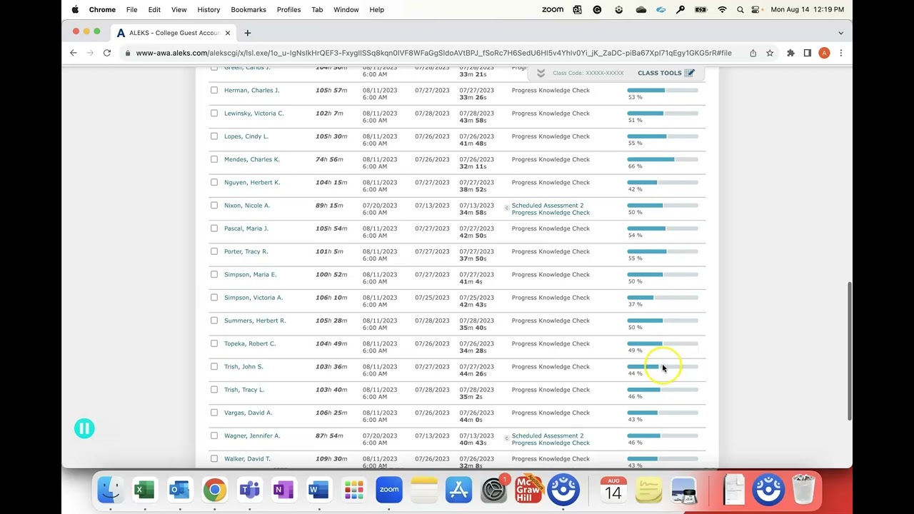 ALEKS How to Use the Progress Report