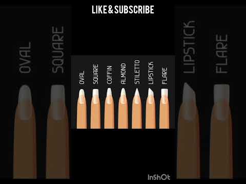Different types of nails shapes #nails #storts #youtubeshorts