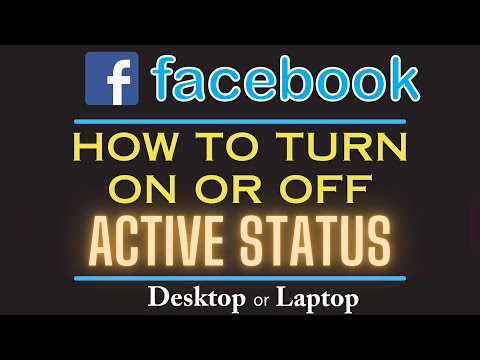 How To Turn On Or Off Active Status On Facebook (Web Version) | PC Tutorial