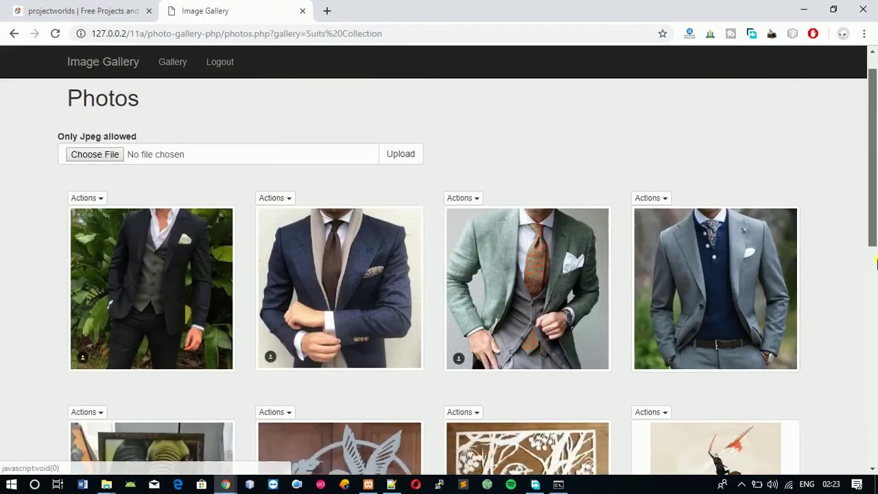 PHP Image Gallery Project Source Code
