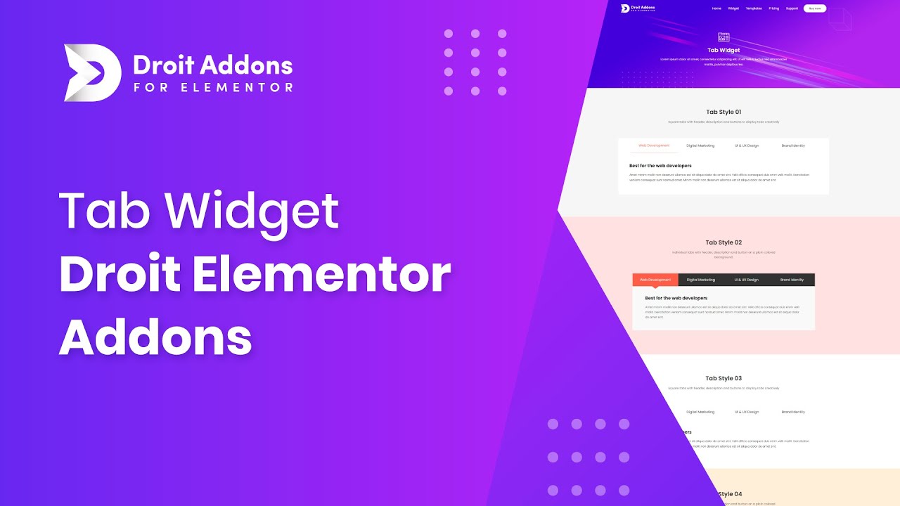 Tab Widget | Droit Addons for Elementor
