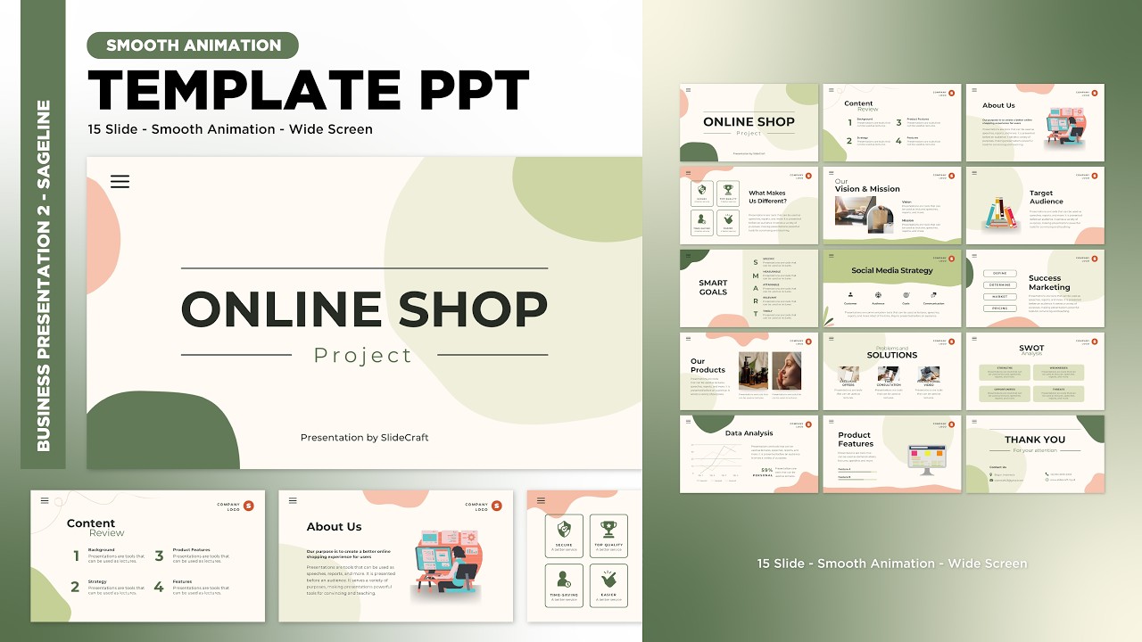 Business Presentation 2 | SageLine : Template PPT Profesional & Modern