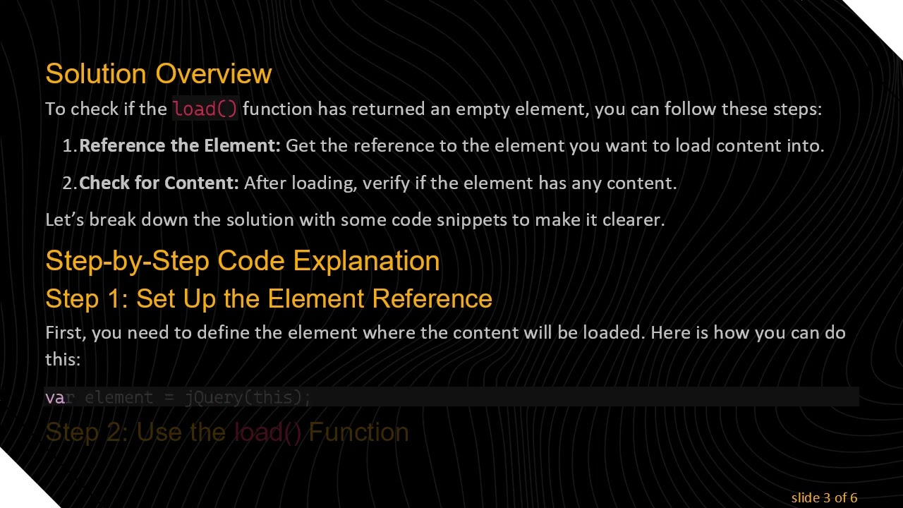 How to Check if jQuery load() is Empty