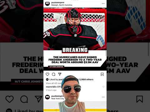 Carolina Hurricanes sign Frederik Andersen to a two year contract at $3.5 million AAV