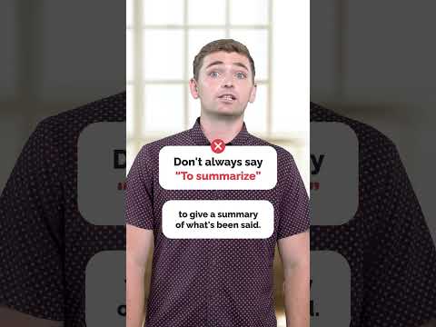 Stop saying "to summarize" #learnenglish with #fluentjoy #shorts. #inglesonline #anglaisfacile