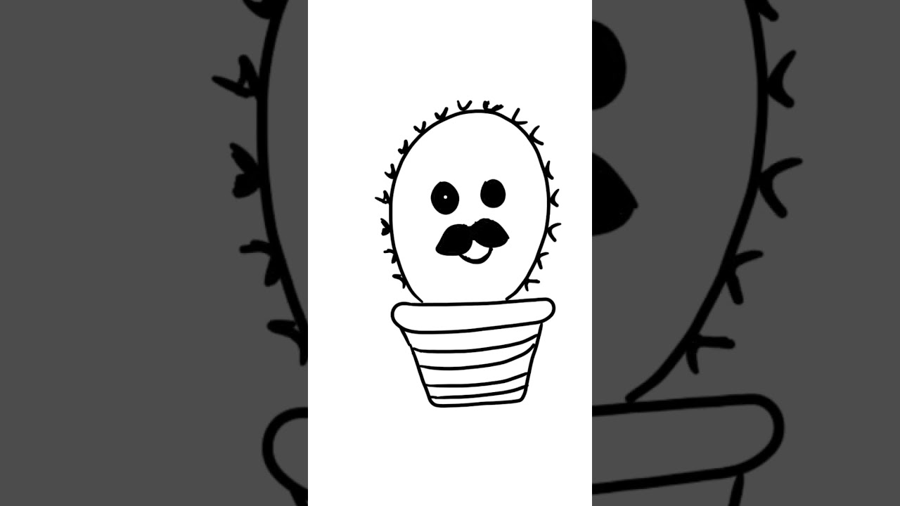 #easydrawing #doodle #shorts Draw a simple Cactus