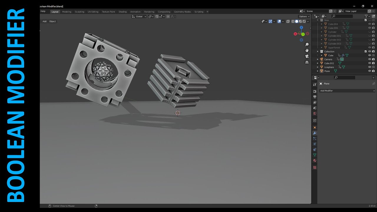 All you need to know about modifiers - Boolean Modifier(Blender 2.93)