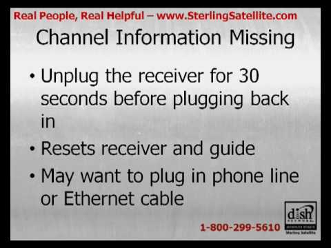 DISH Network Receiver Missing Channel Information
