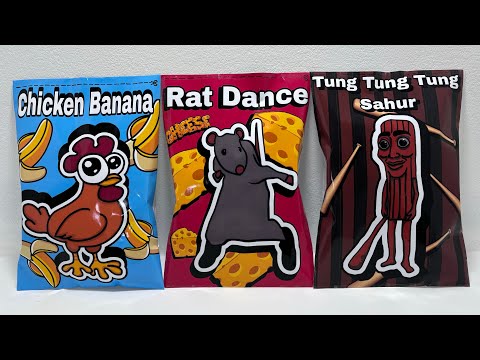 (PAPER DIY) BLIND BAG | RAT DANCE 🧀 CHICKEN BANANA🍌 TUNGTUNG SAHUR🏏 | ASMR