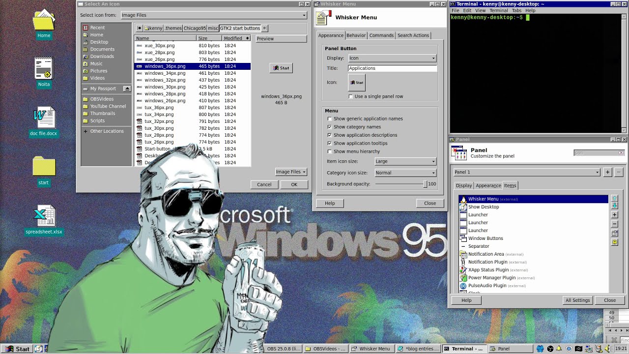 The top 1 Linux XFCE4 Theme for BOOMERS (Chicago 95/Windows95 theme)