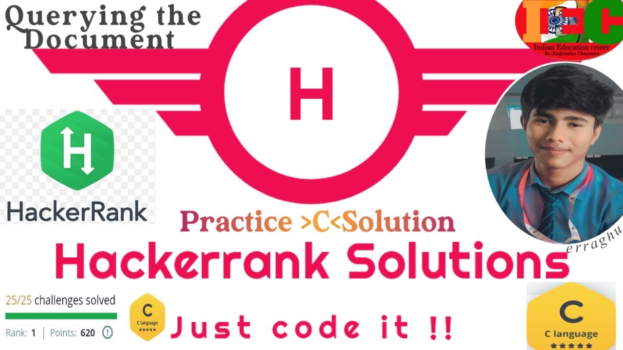 Hackerrank C Programming solutions.. Querying the Document. #erraghu #hackerrank