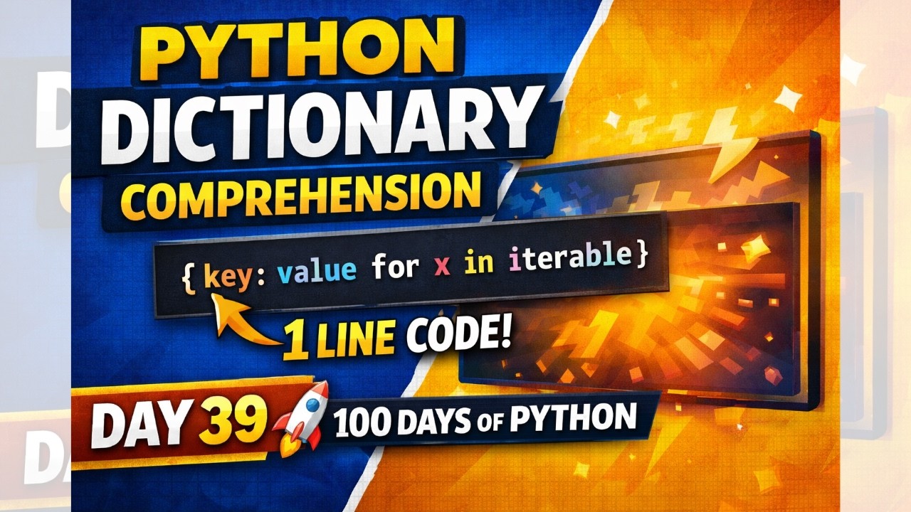 Lesson 39 - Python Dictionary Comprehension Explained Simply  | 100 Days Python Series