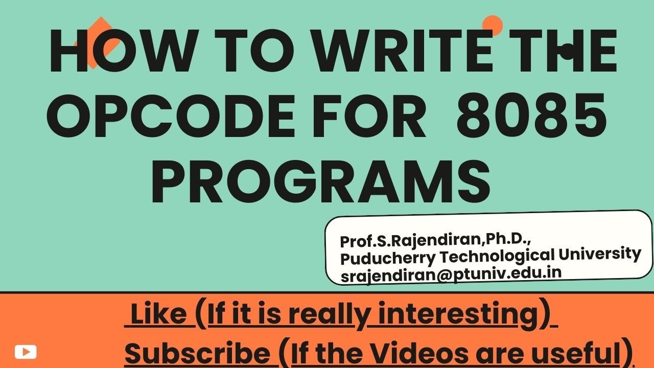 How to Write the Opcode for 8085 Mnemonics | Step-by-Step Guide