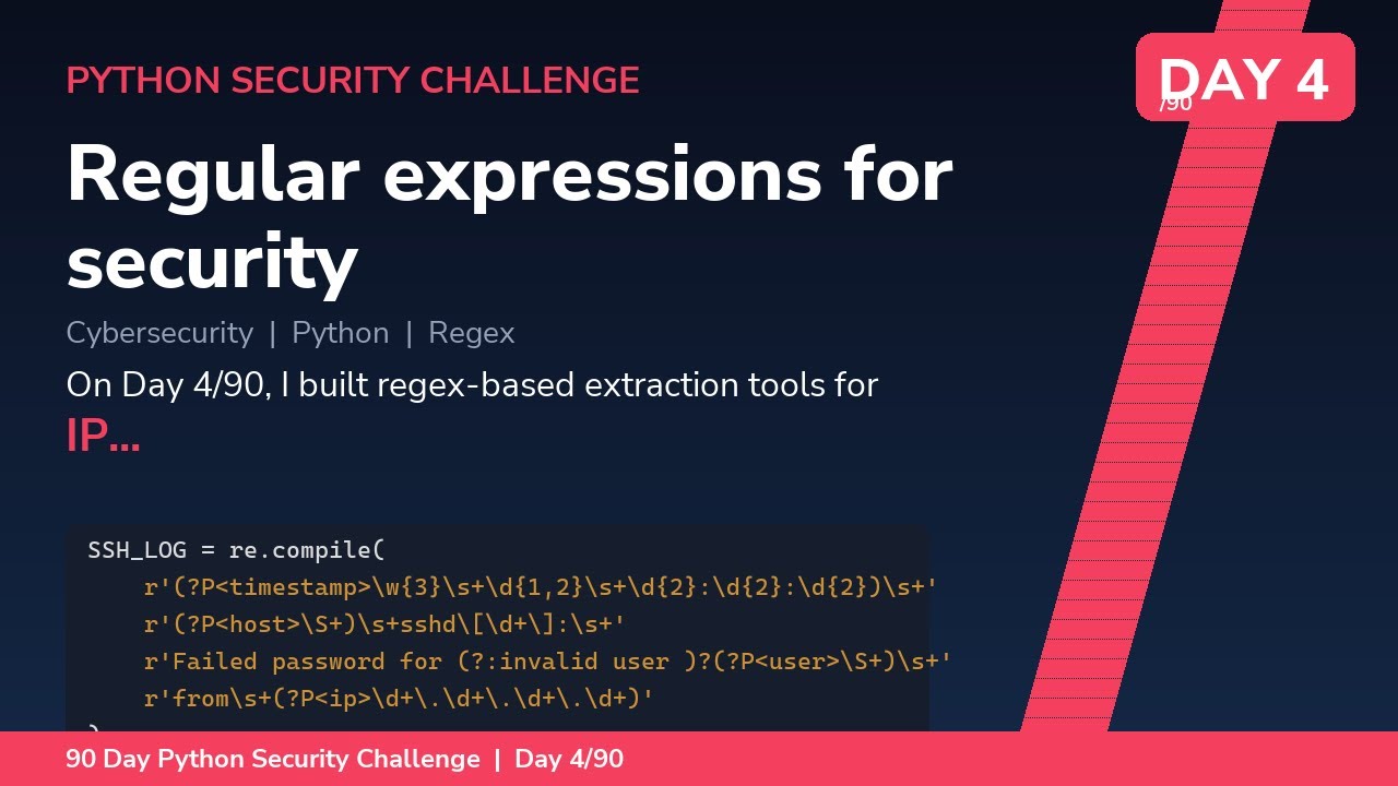 Regex for Security Log Analysis - Day 4/90 Python Security Challenge