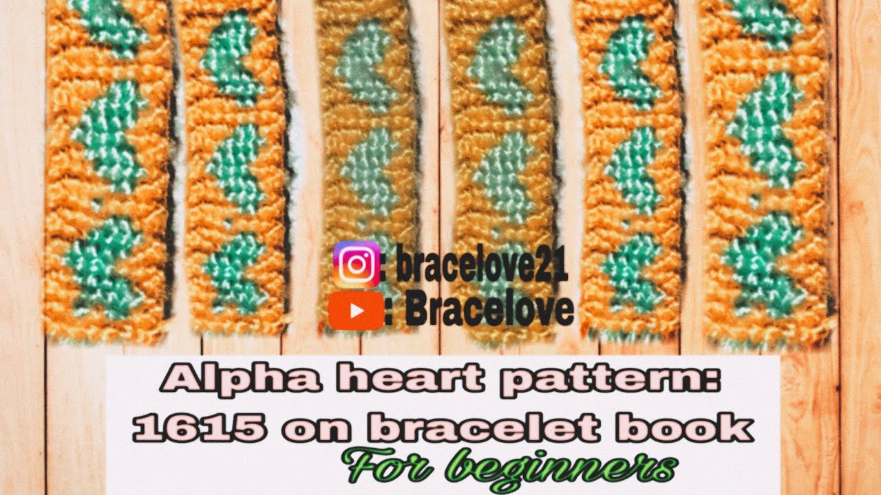 Alpha heart bracelet: 1615 on braceletbook|beginners|Heart pattern♥️